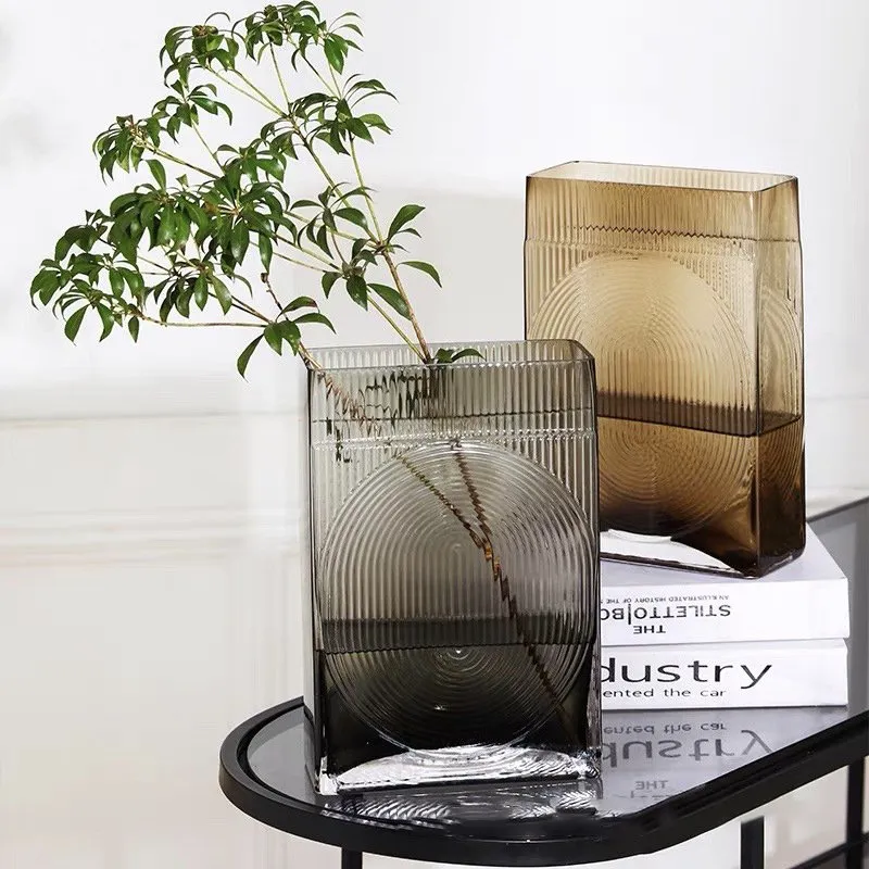 China Supplier OEM Color Modern Square Glass Vase Bulk