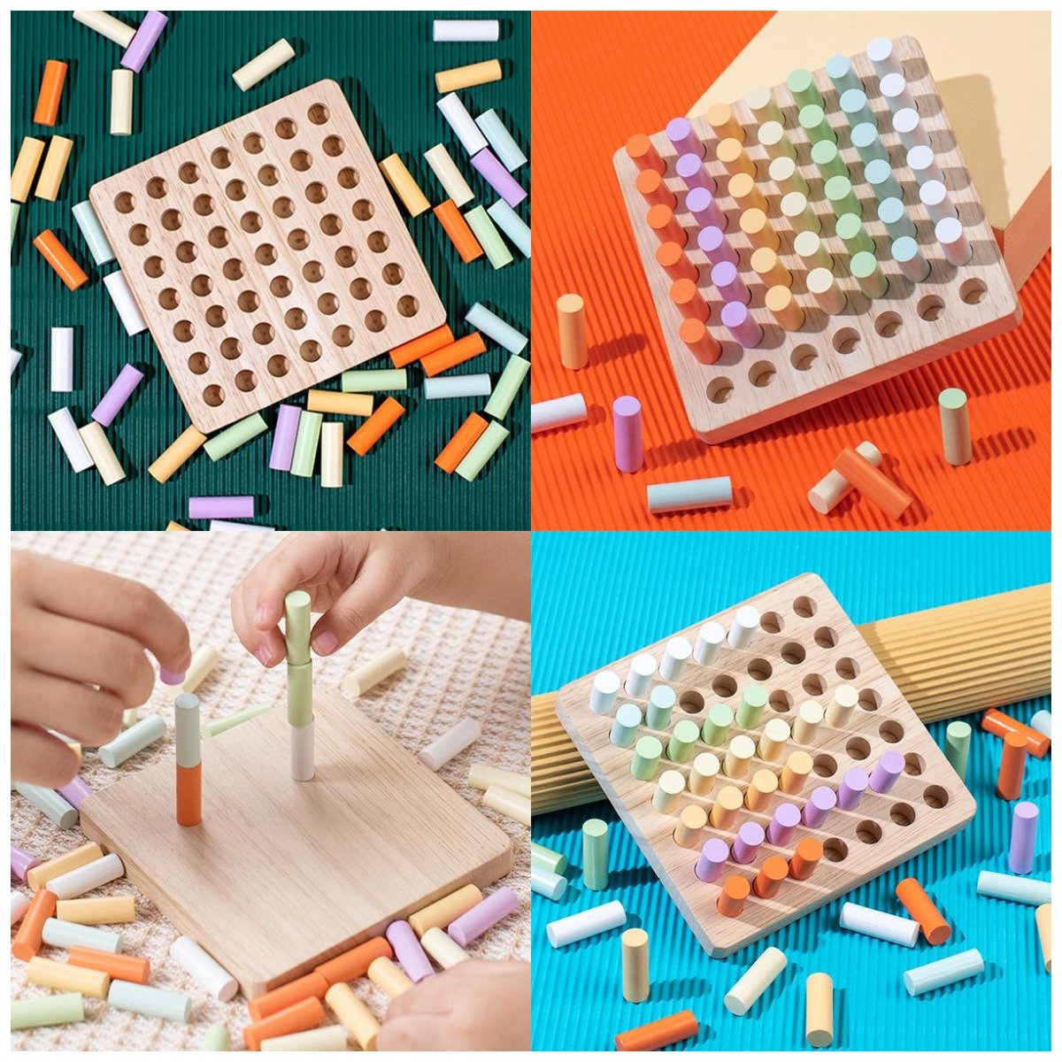 Wholesale Intertesting Colorful 49 holes Mini Wooden Board