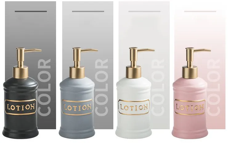 1Pc Lotion Bottle Luxury Embossed Letter Ceramic - Union Source