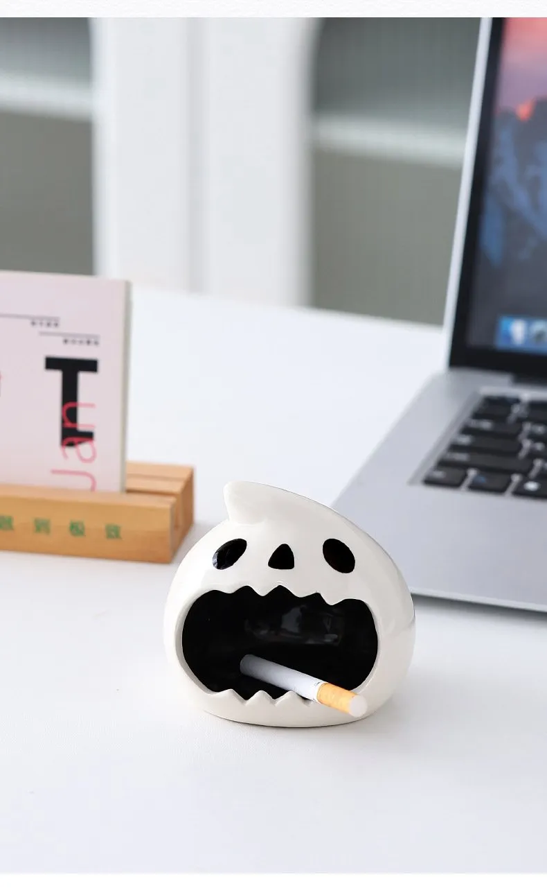 1Pc Little Devil Drop-shaped Head Ceramic Ashtray - Union Source