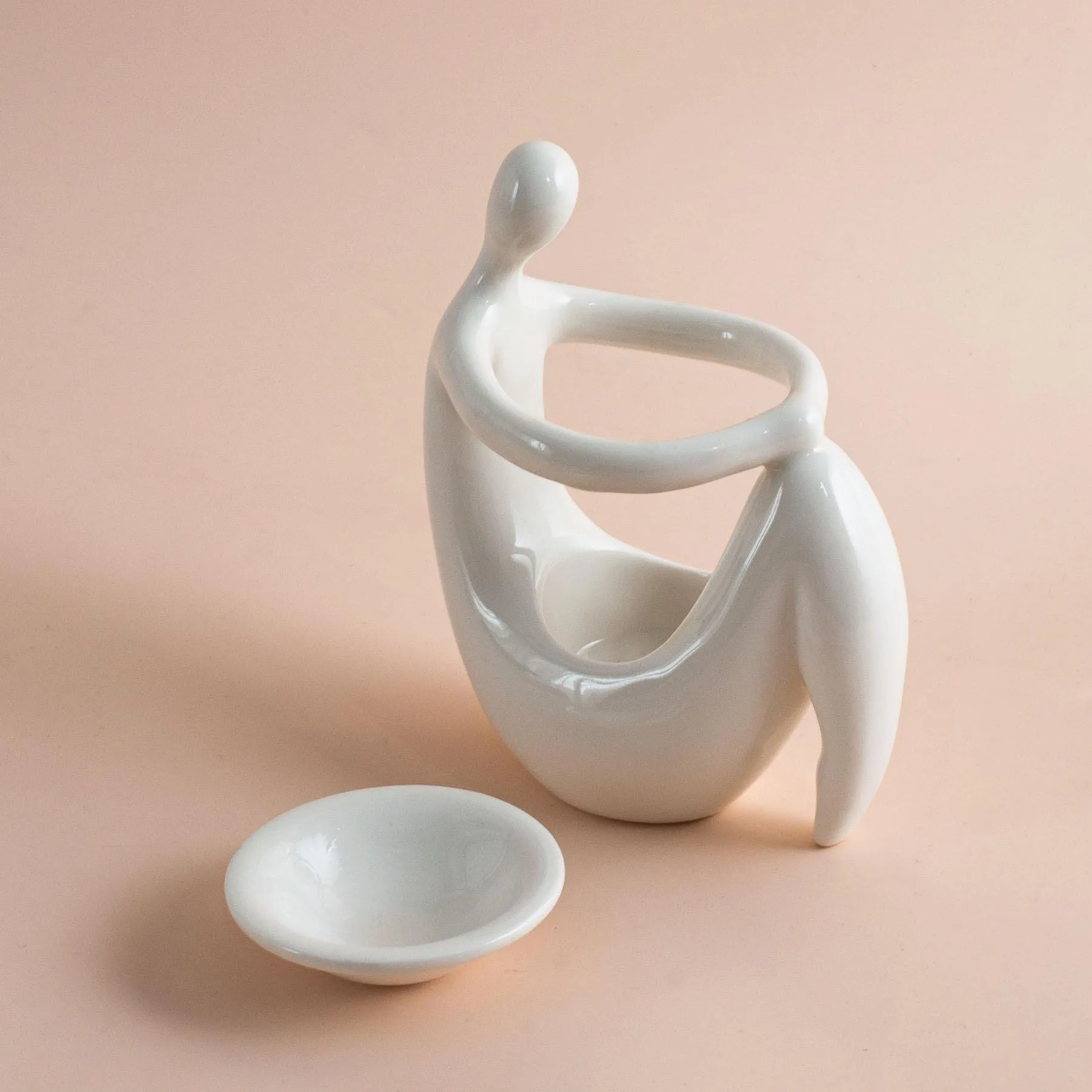 1Pc White Human Body Shaped Ceramic Aromatherapy Oil Burner - Union Source