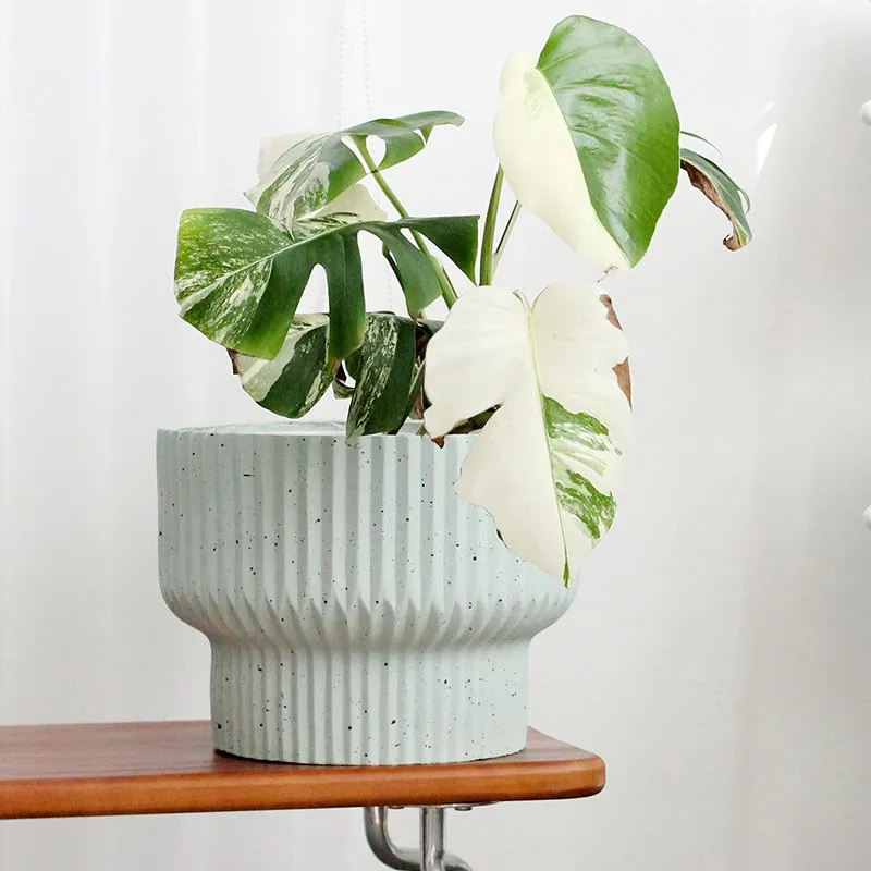 1Pc Magnesium Oxide Striped Floor Planter Pot - Union Source