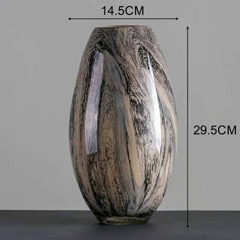1Pc Wholesale Quicksand Texture Oval Glass Vase - Union Source