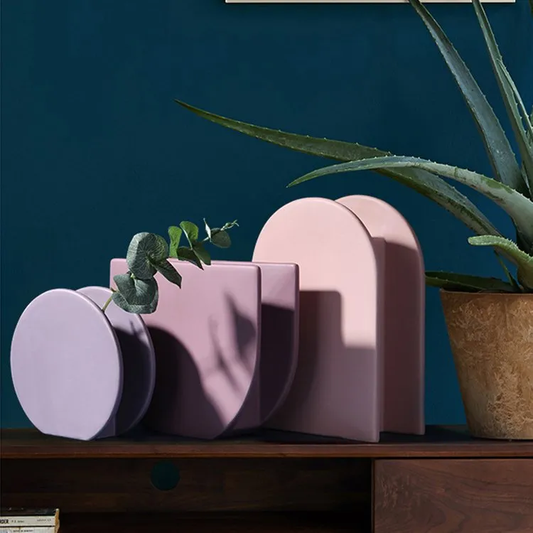 1Pc Wholesale Morandi Color Arch Shaped Ceramic Vase - Union Source