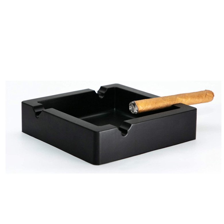 1Pc Wholesale Matte Black Square Cement Ashtray - Union Source