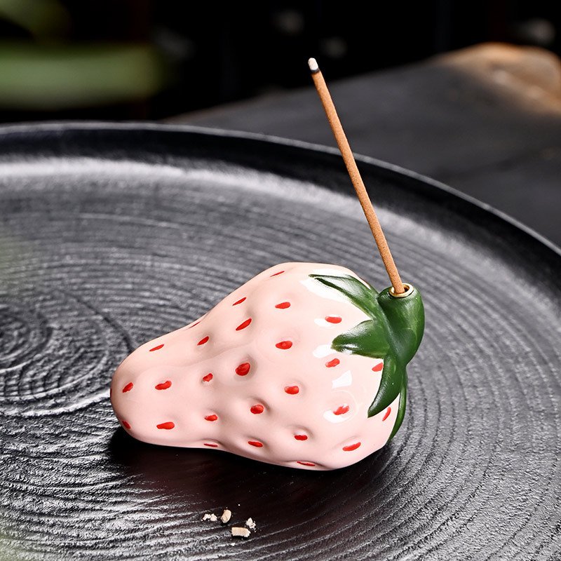 1Pc Wholesale Strawberry Shaped Ceramic Incense Holder - Union Source