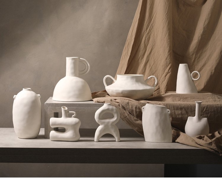 1Pc Wholesale White Irregular Ceramic Vase - Union Source