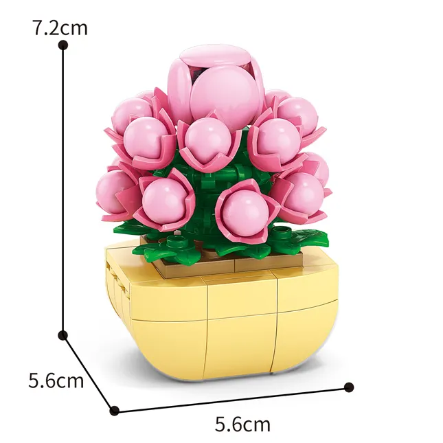 Cute Whosale Potted Plant Building Block Toy
