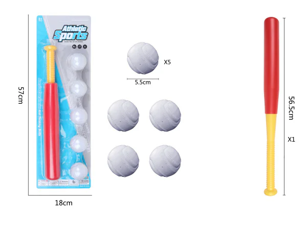 Simple Plastic Baseball Toys Set For Outdoor
