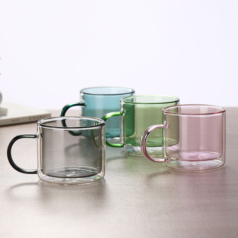 1Pc Wholesal Colorful Double Wall Glass Coffee Mugs - Union Source