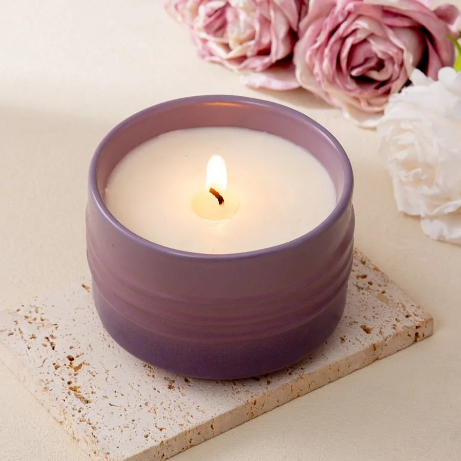1Pc Wholesale 350ml Gradient Purple Ceramic Candle Jar - Union Source