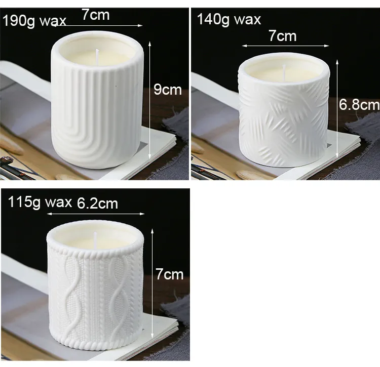 1Pc Scented Candle with Embossed Ceramic Jar - Union Source