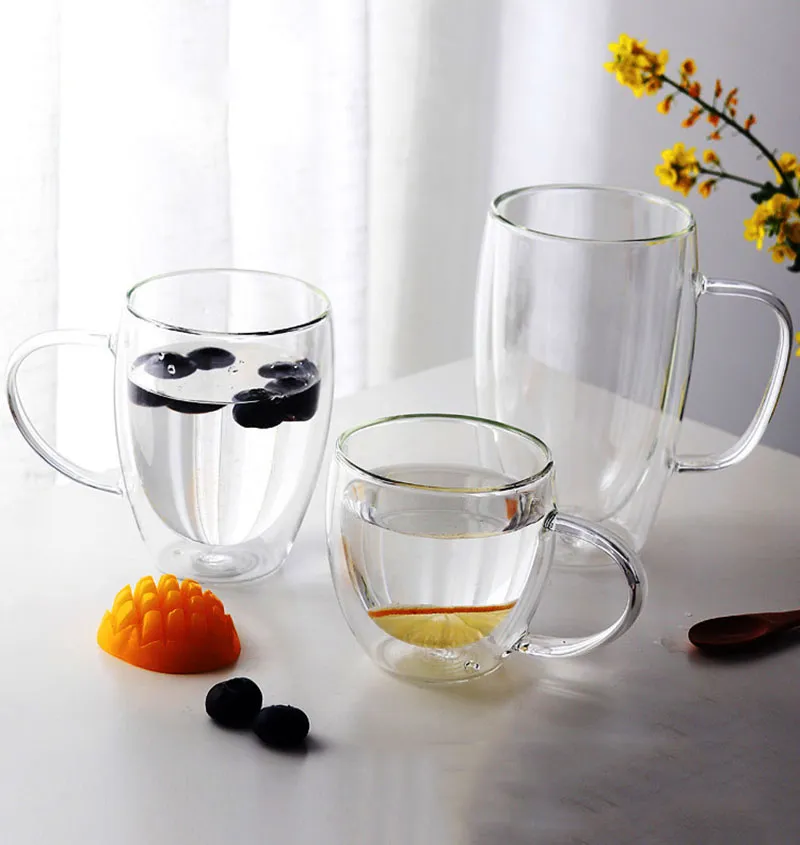 1Pc Wholesale Double Wall Clear Coffee Mugs - Union Source