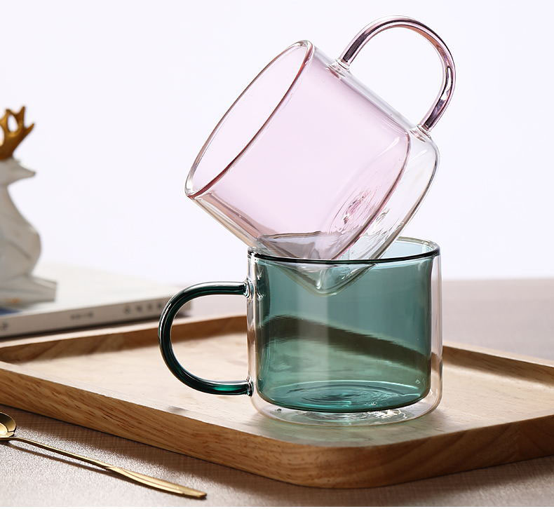 1Pc Wholesal Colorful Double Wall Glass Coffee Mugs - Union Source