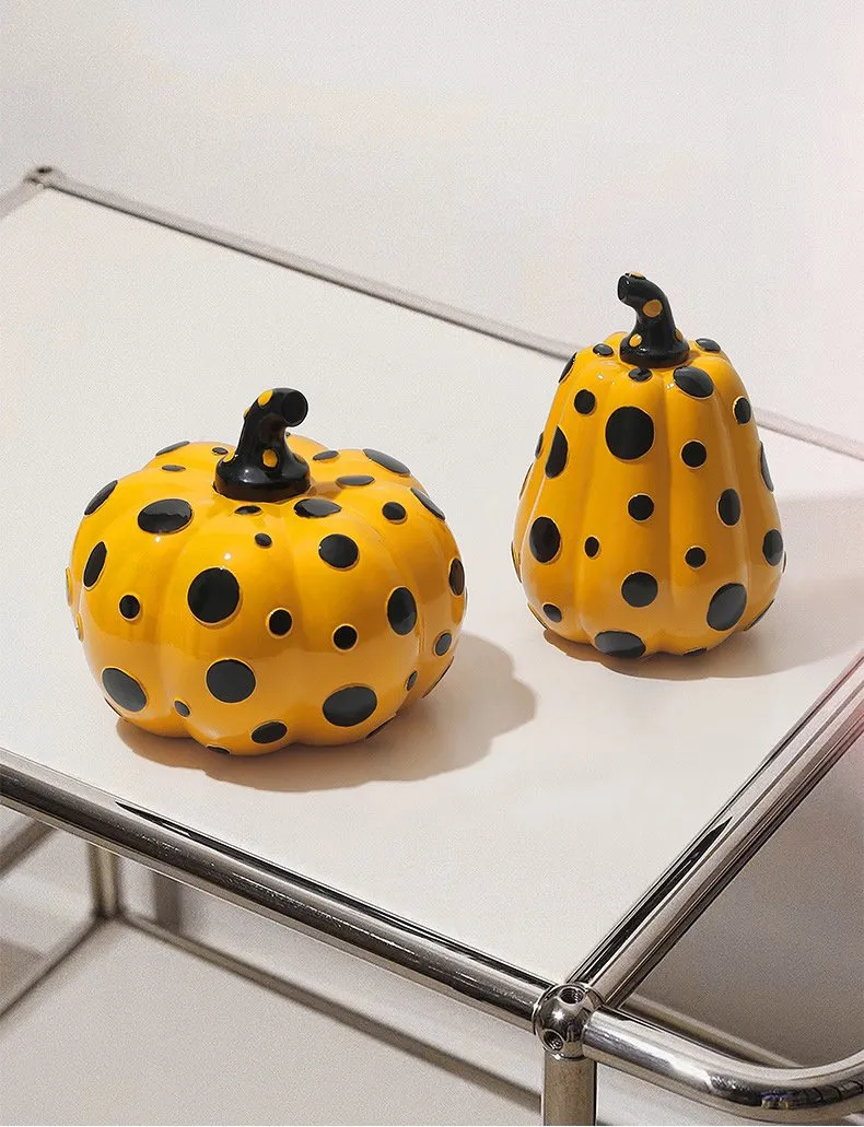 1Pc Polka Dot Pumpkin Resin Decorative Objects - Union Source