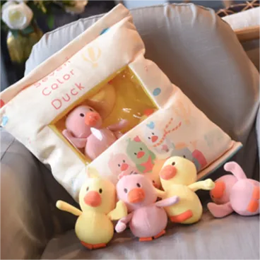 Big Plush Snack bag Inside With Cute Animal Mini Plush Toy