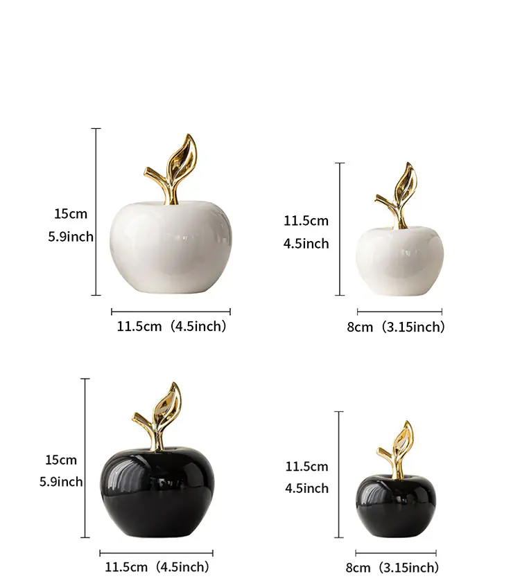 Wholesale Glazed Christmas White Ceramic Apple - Union Source