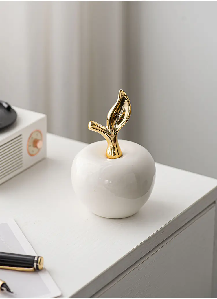 Wholesale Glazed Christmas White Ceramic Apple - Union Source