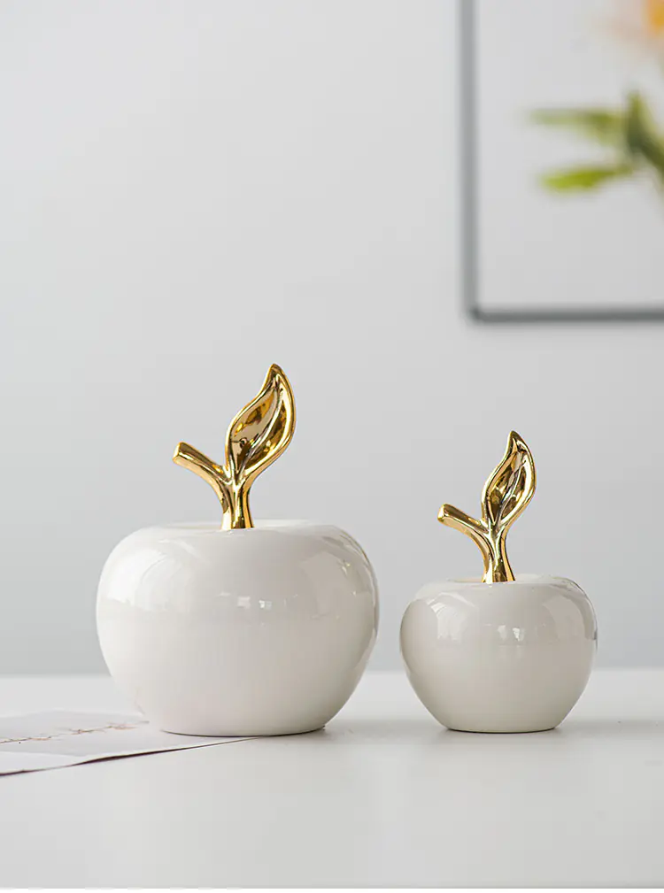 Wholesale Glazed Christmas White Ceramic Apple - Union Source