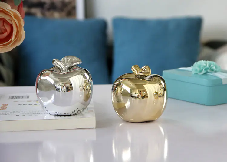 Wholesale Glazed Christmas Ceramic Apple Sculpture - Union Source