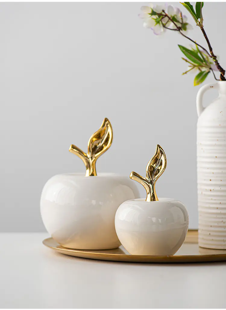 Wholesale Glazed Christmas White Ceramic Apple - Union Source