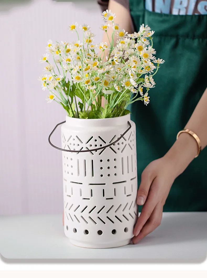 Wholesale White Hollow Ceramic Lantern - Union Source