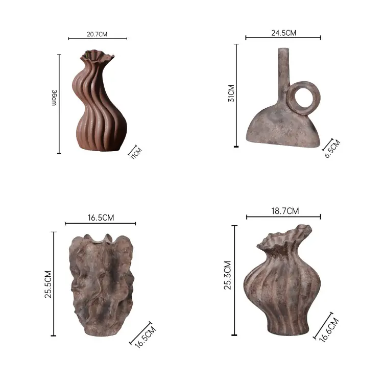 Wholesale Irregular Rust Ceramic Vintage Vase - Union Source