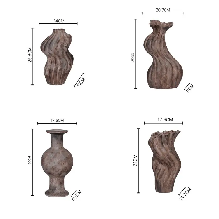 Wholesale Irregular Rust Ceramic Vintage Vase - Union Source