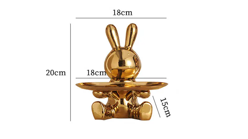Wholesale Easter Ceramic Bunny Statue with Key Tray - Union Source